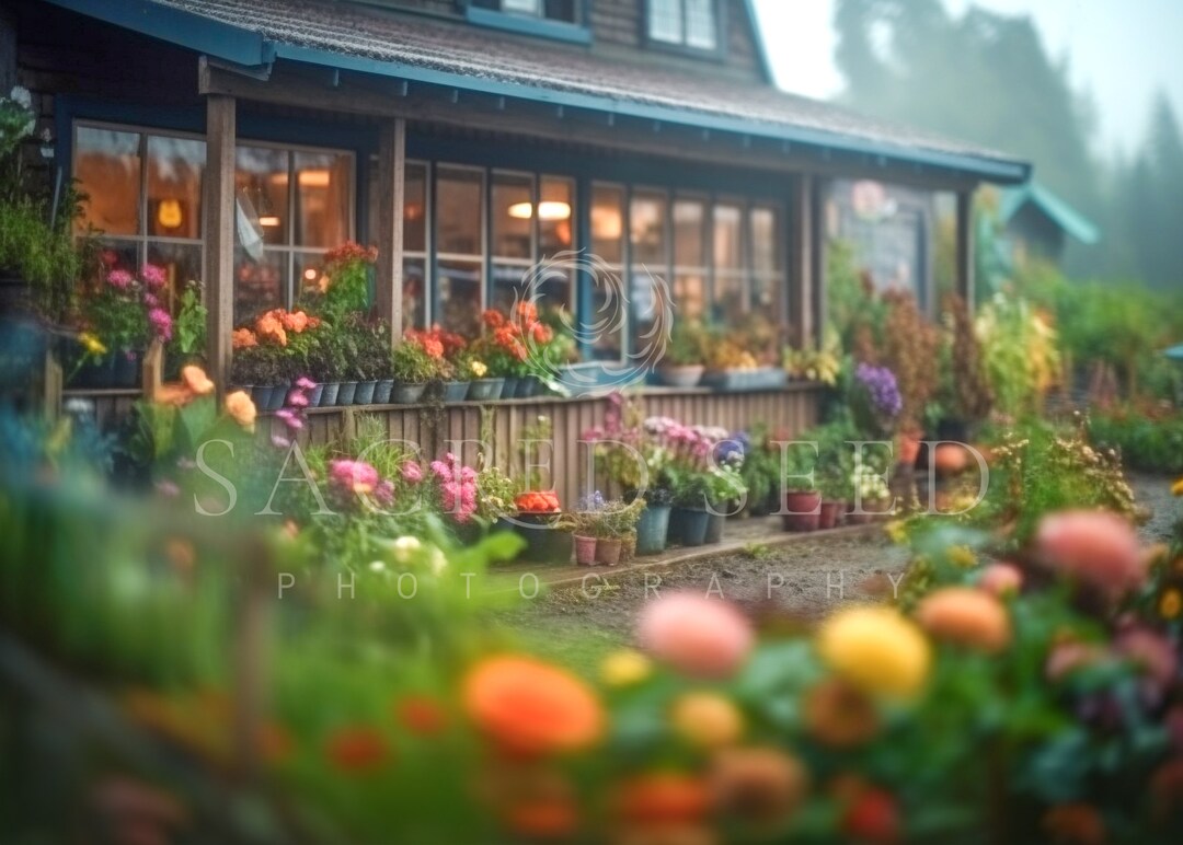 Old Flower Shop Flowers, Spring Backdrop, Colourful Digital Backdrop ...