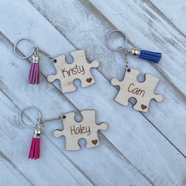 Puzzle Keychain - Etsy