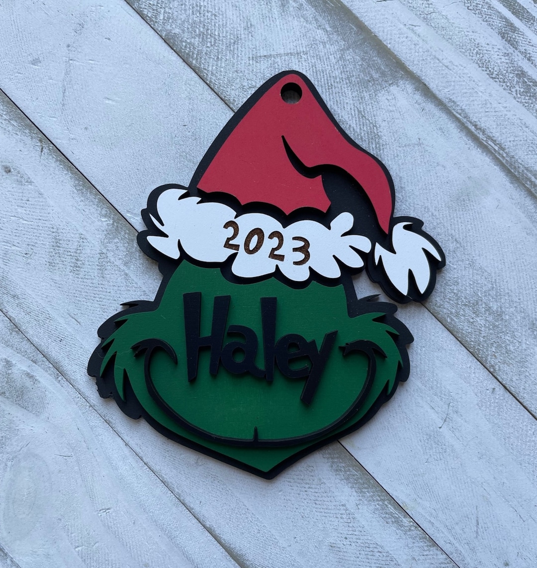 Grinch Face Ornament SVG - Etsy