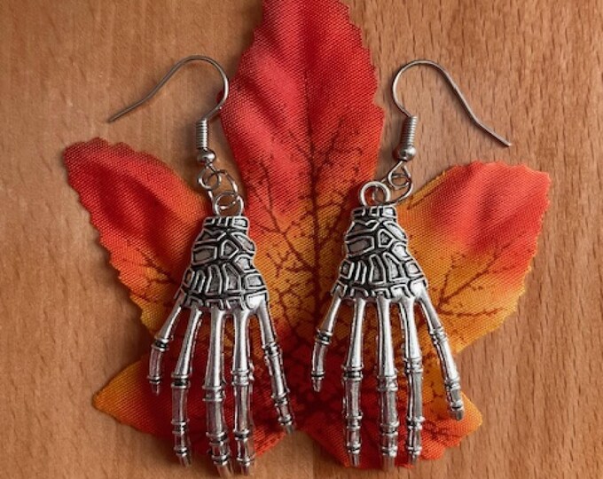 Skeleton Hand Dangle Earrings - Etsy