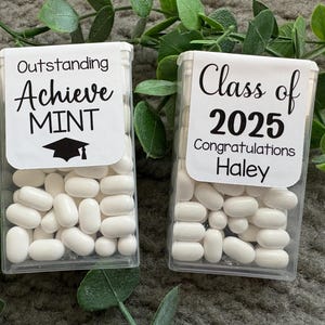 Graduation Party Mint Labels, Class of 2025 Candy Favors, Personalized ...