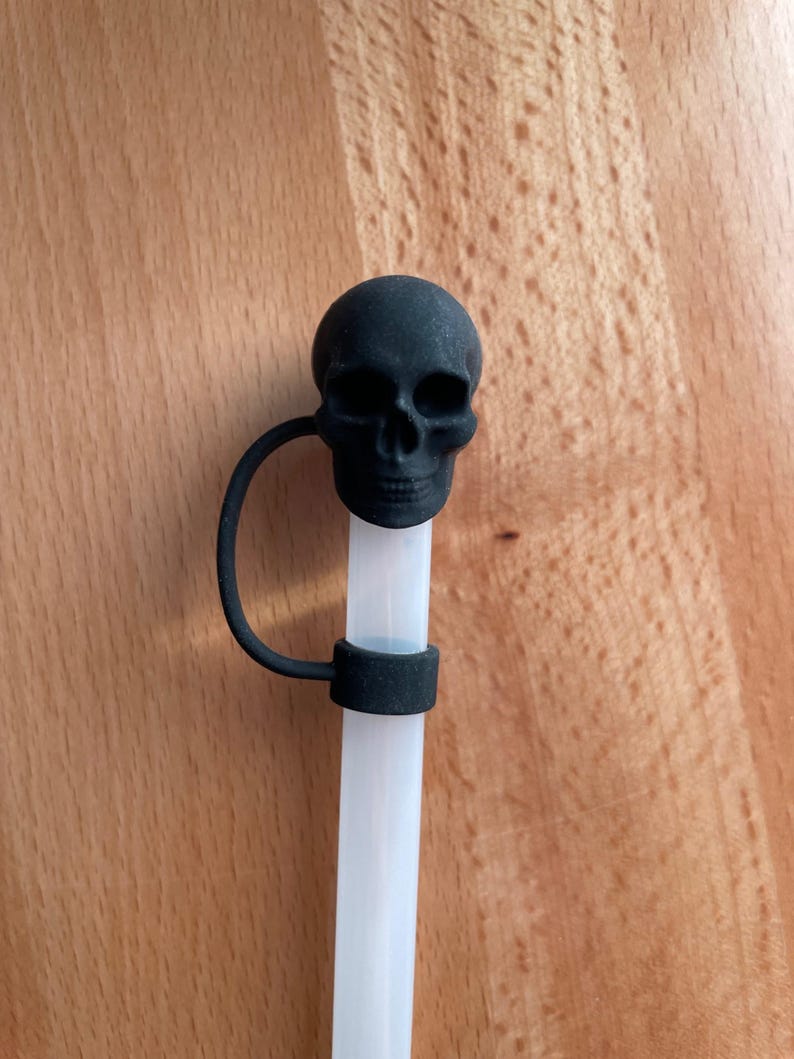 Halloween Skull Straw Topper, Spooky Season, Tumbler Cup Accessories ...
