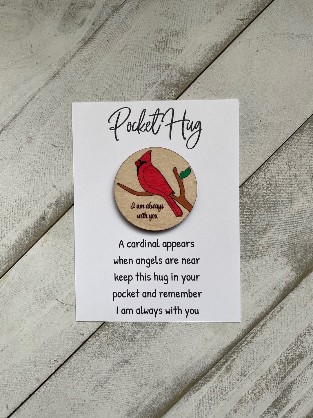 Cardinal Pocket Hug, I Am Always With You, Cardinal Token, Condolence ...