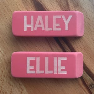Personalized Pink Pearl Eraser 2 PACK: Engraved School Supplies - Etsy
