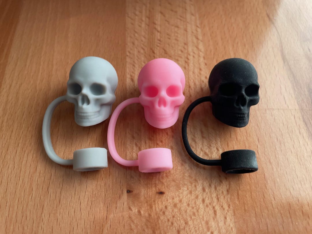 Halloween Skull Straw Topper, Spooky Season, Tumbler Cup Accessories ...