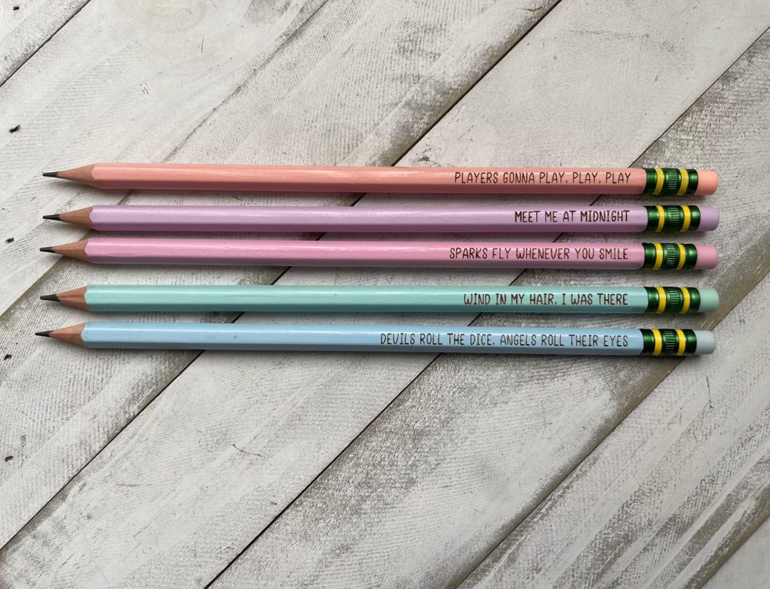 Taylor Inspired Engraved Pencils - Unique Custom Eras Merch, Perfect ...