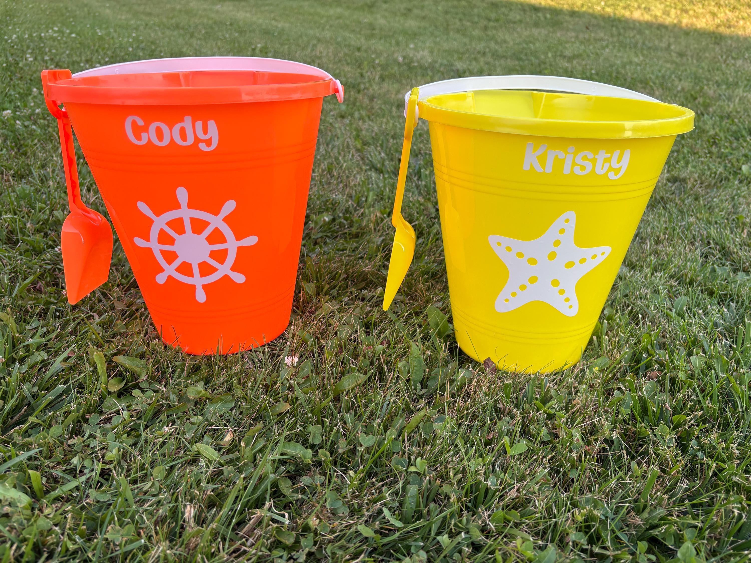 Personalized Sand Bucket With Shovel, Beach Toys, Summer Fun, Party ...