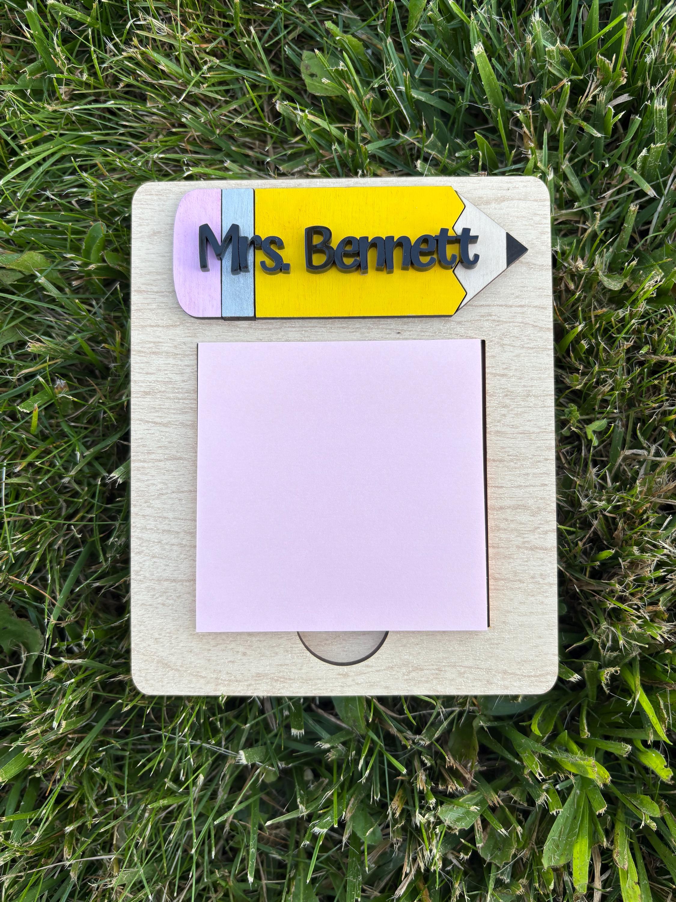 Personalized Sticky Note Holder, Student Gift for Teacher Appreciation ...