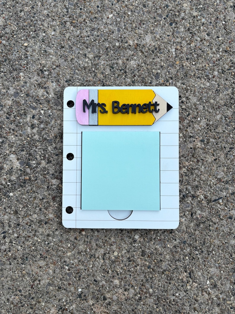 Personalized Sticky Note Holder, Student Gift for Teacher Appreciation ...