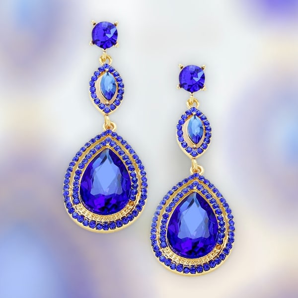 Royal Blue Earrings - Etsy