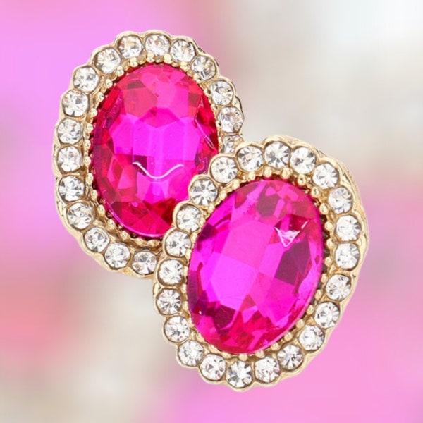 Hot Pink Studs - Etsy