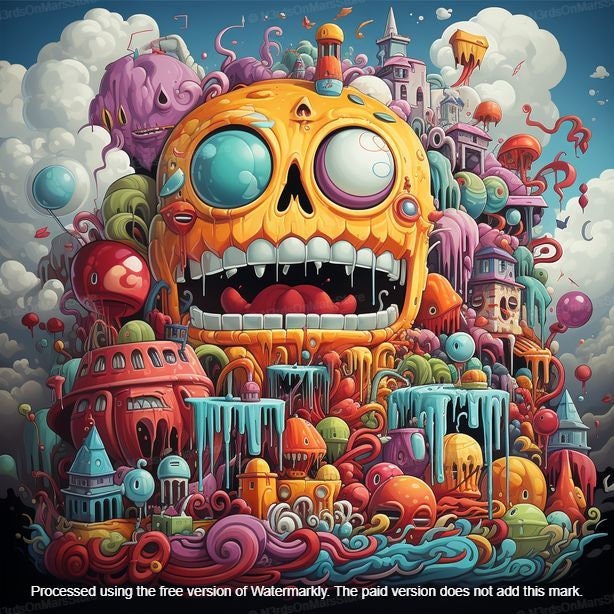 Clowntown V2 (limited Edition) - Lowbrow Art, Weird Art, Pop Surrealism, Strange Art, Wall Art ...