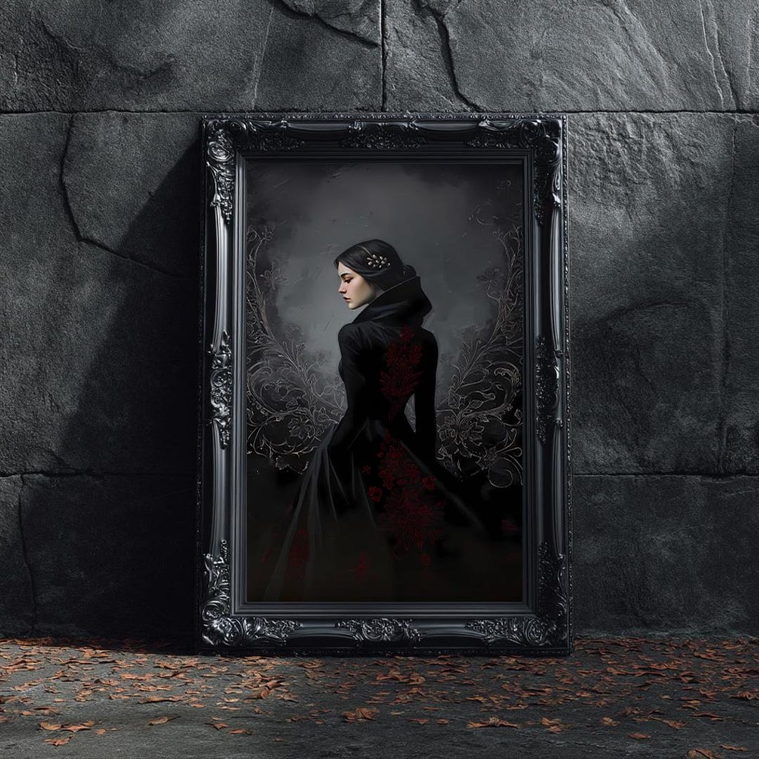 Mistress | Dark Feminine Portrait Printable | Surreal Gothic Wall Art ...