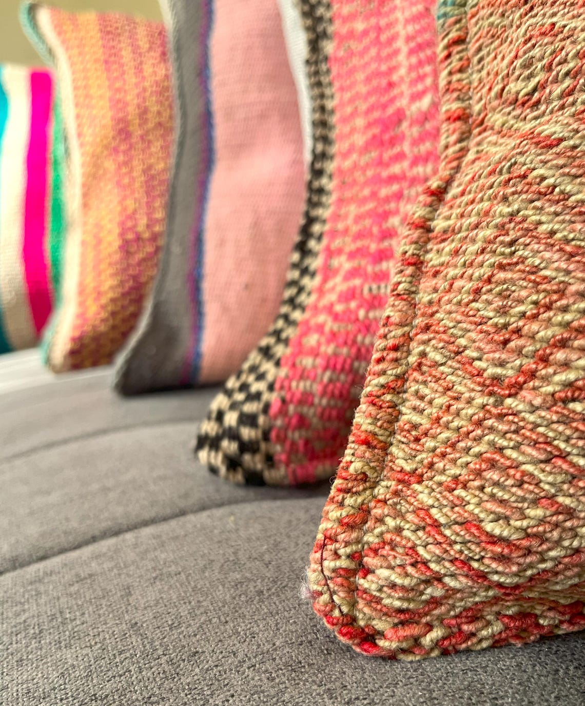 Set of 3 Peruvian Pillow Covers - Vintage Wool Blanket Cushions - Etsy