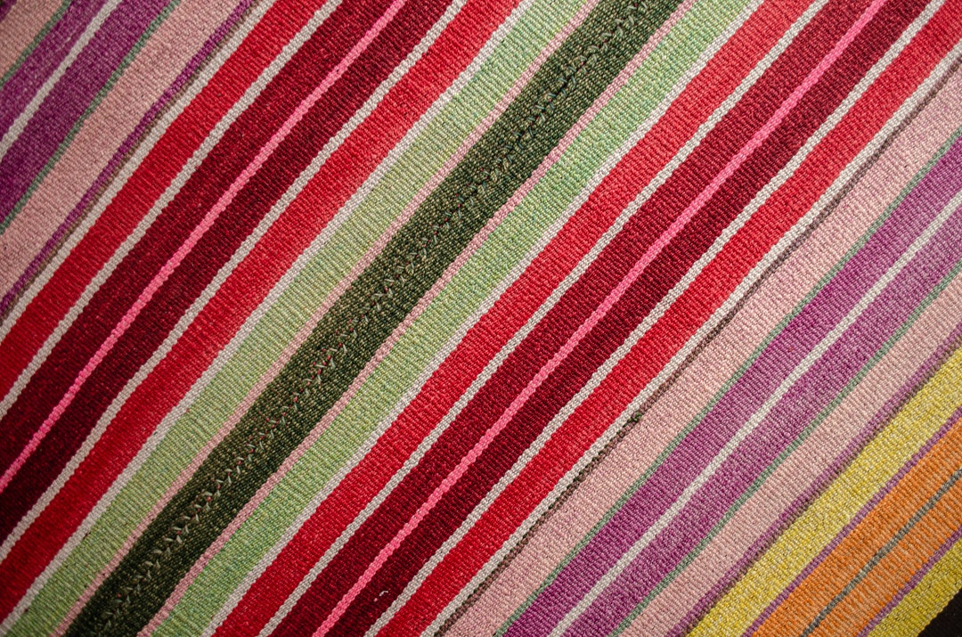 Authentic Peruvian Rug Frazada Peru Blanket Stripes Wool Blanket Sheep ...