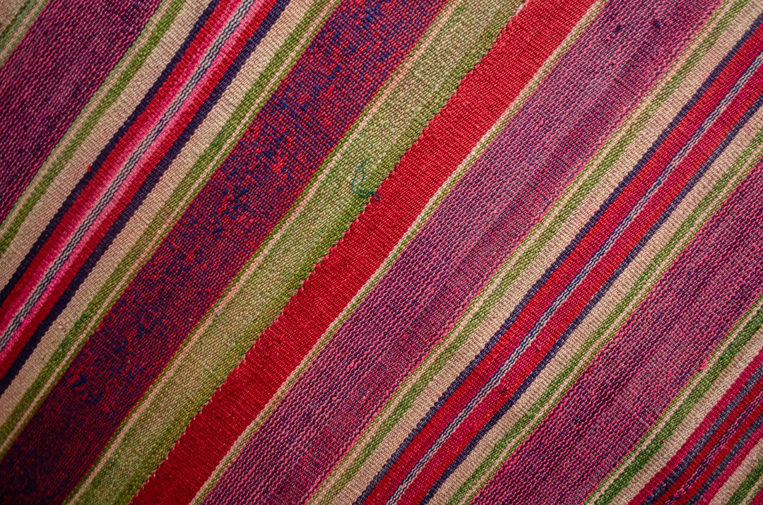 Authentic Peruvian Rug Frazada Peru Blanket Stripes Wool Blanket Sheep ...