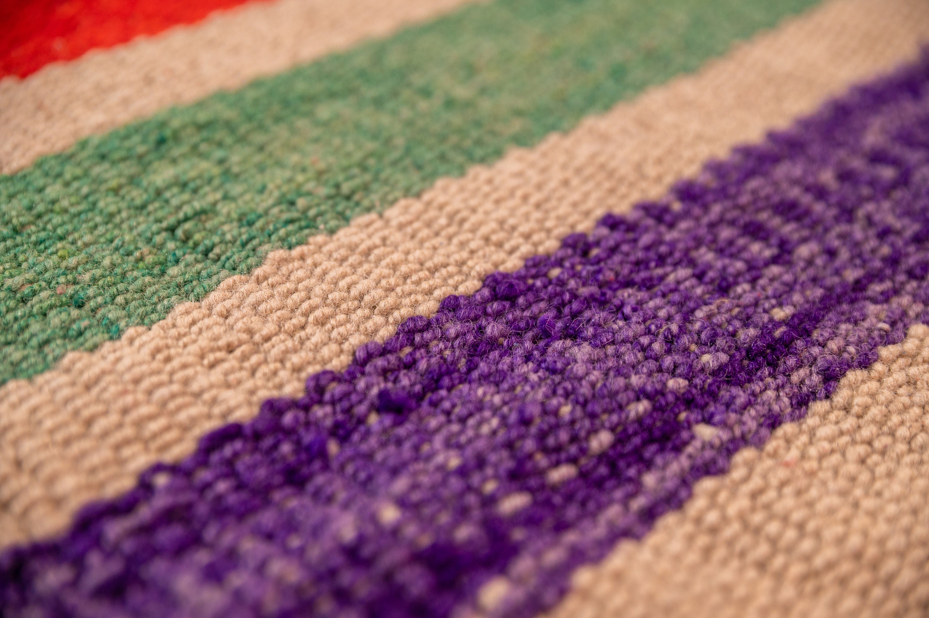 Authentic Peruvian Rug Frazada Peru Blanket Stripes Wool - Etsy