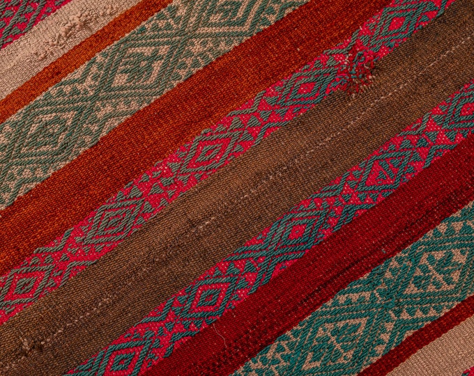 Beautiful Peruvian Blanket Frazada Colorfull Rug Tribal Wool Rug ...