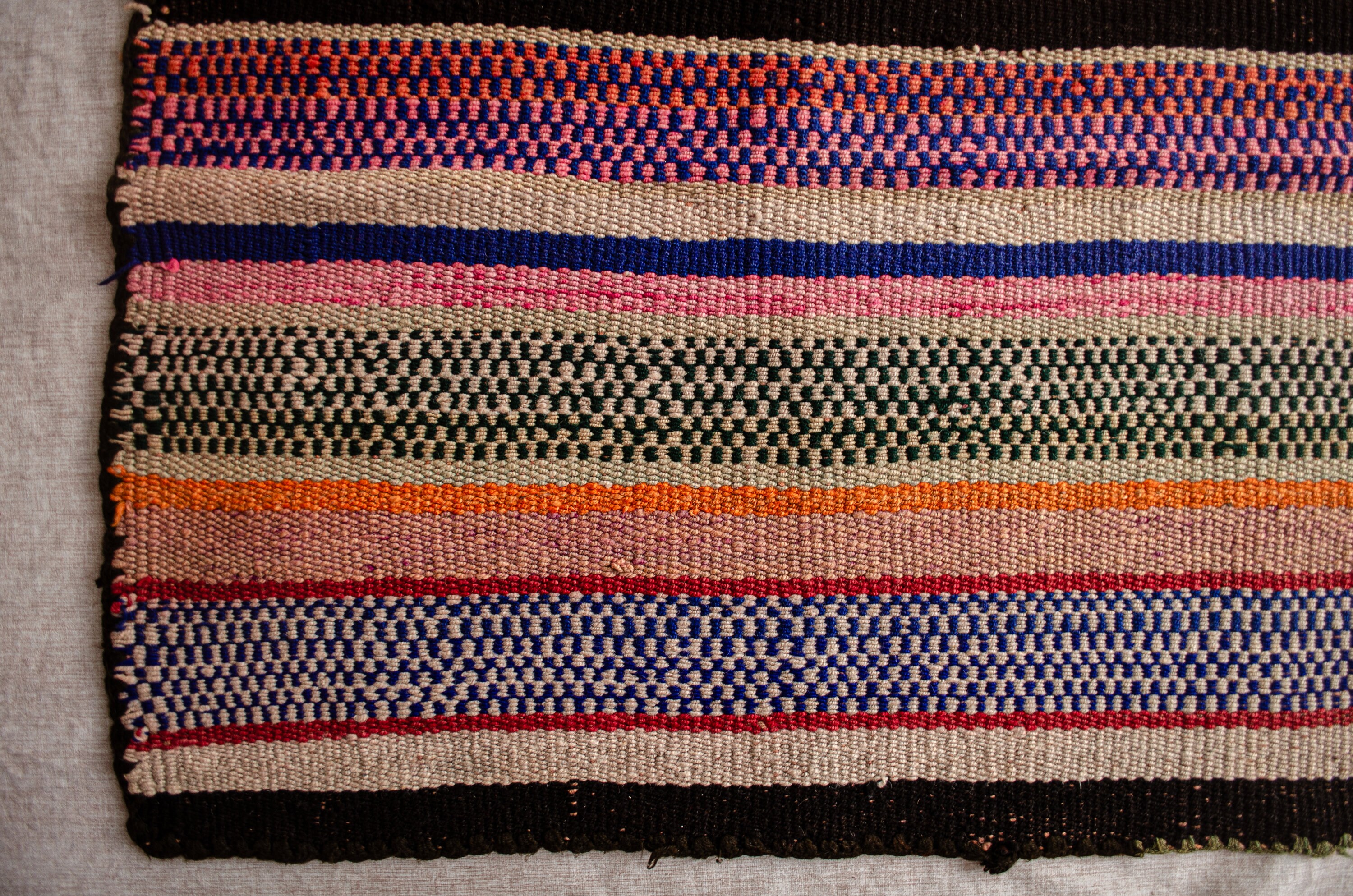 Authentic Peruvian Rug Frazada Peru Blanket Stripes Wool Blanket Sheep ...