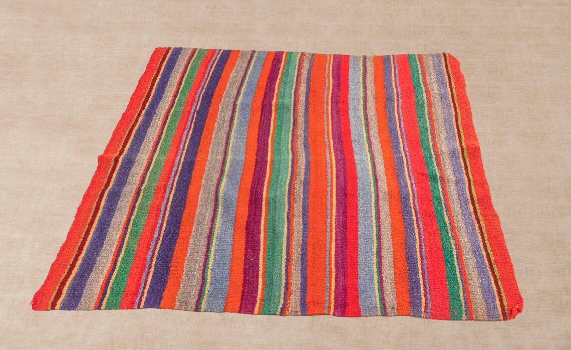 Authentic Peruvian Rug 4.95 Ft X 4.79 Ft 3.5kg Sheep Wool Rug Handmade ...