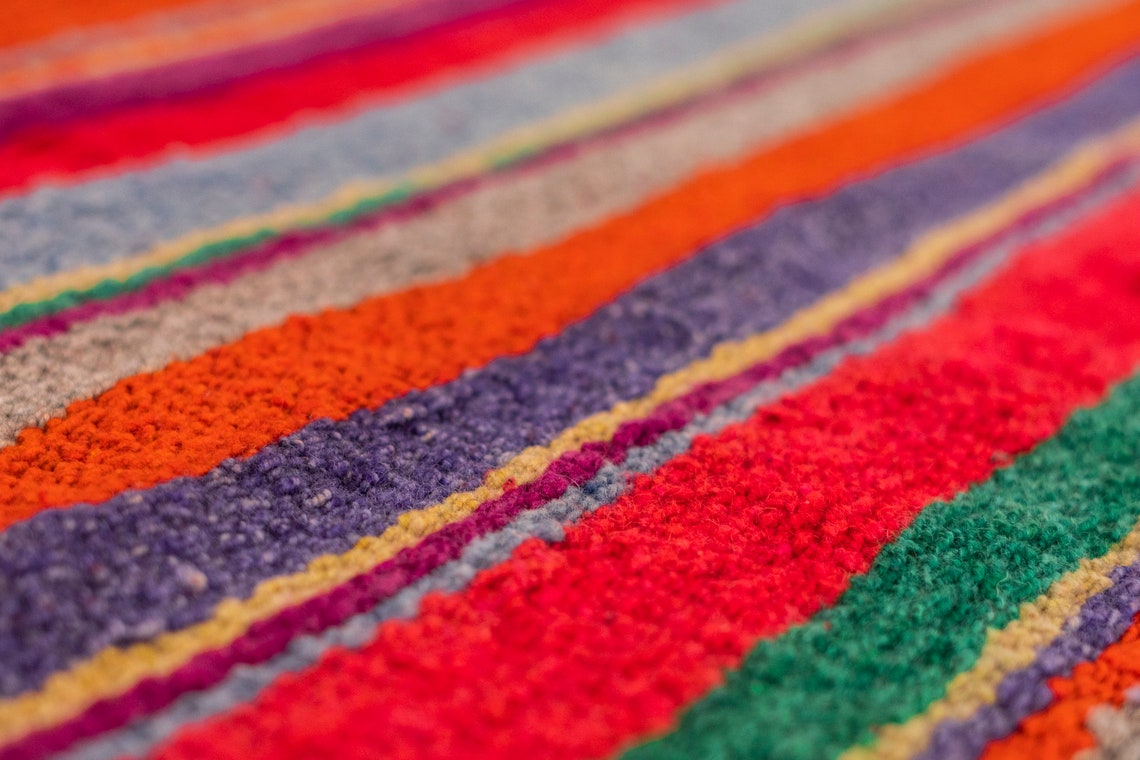 Authentic Peruvian Rug 4.95 Ft X 4.79 Ft 3.5kg Sheep Wool Rug Handmade ...