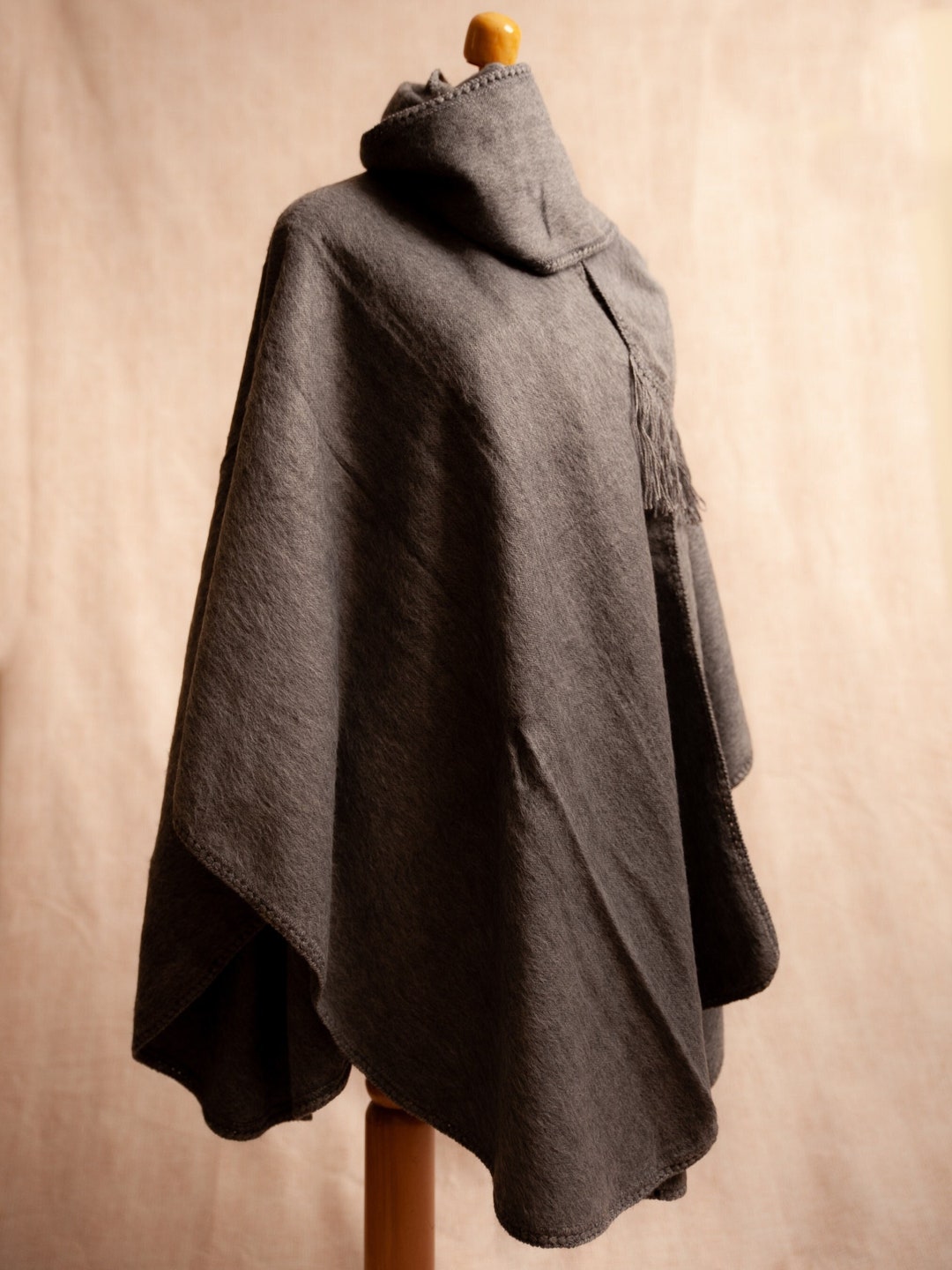 Women's Poncho - Alpaca Poncho - Built in Scarf - Beanie Included ...
