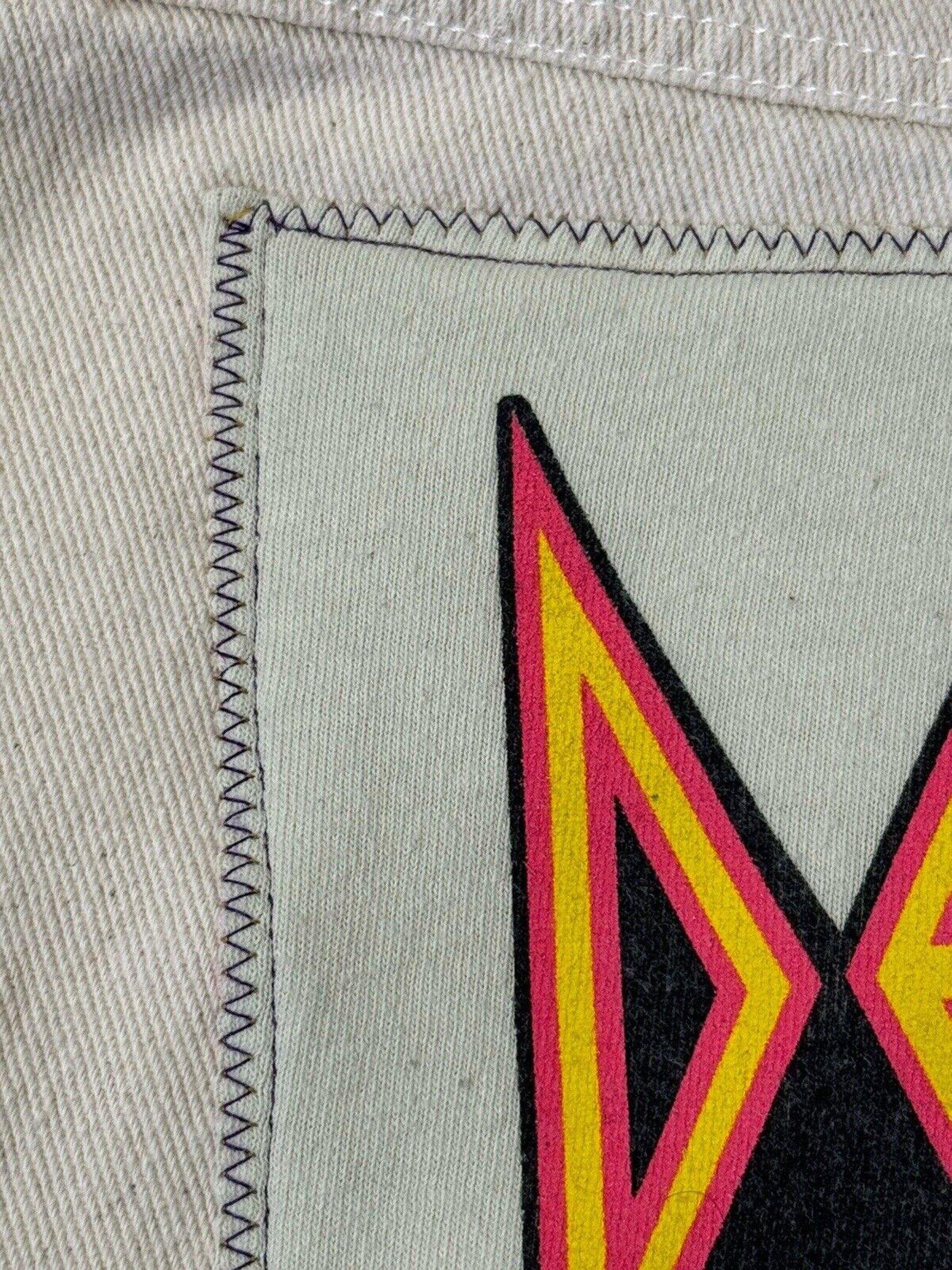 DEF LEPPARD Denim Fringe Jacket 1980s Punk Rock Band Upcycled Oversized ...