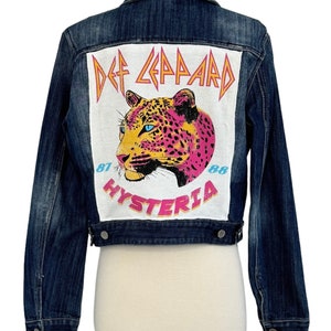 DEF LEOPARD Hysteria 1980s Punk Rock Band Upcycled Denim Jean Jacket ...