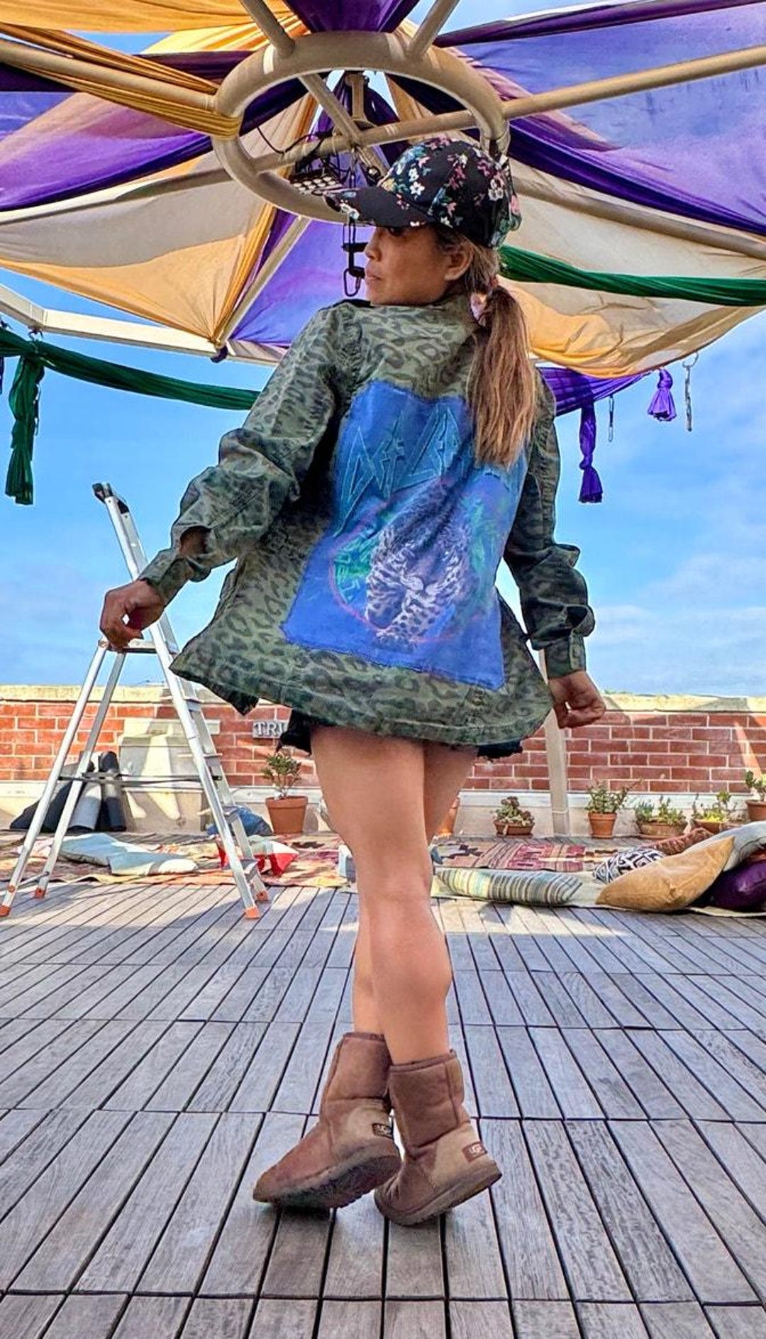 DEF LEPPARD Upcycled Retro Vintage Leopard Print Denim Zip Jacket 80s ...