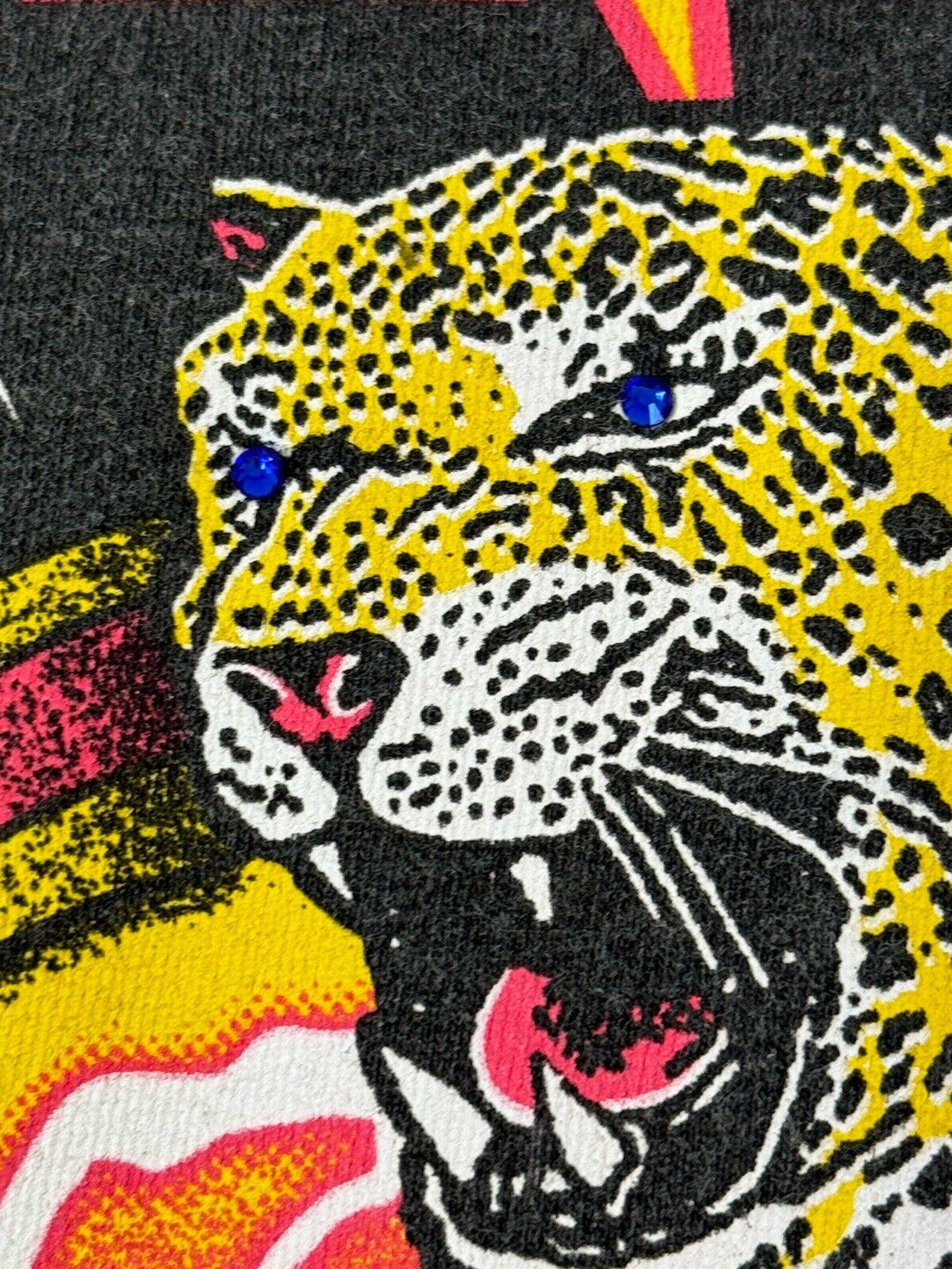 DEF LEPPARD Denim Fringe Jacket 1980s Punk Rock Band Upcycled Oversized ...