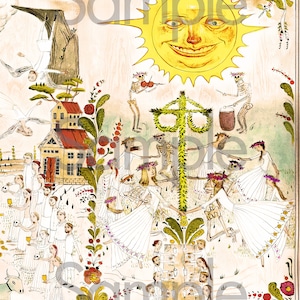 Midsommar Mural 3 X A3/A4 Unframed Prints - Etsy