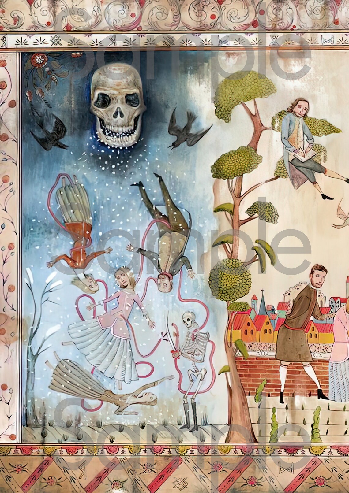 Midsommar Mural 3 X A3/A4 Unframed Prints - Etsy