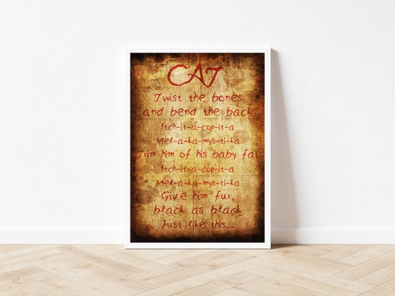 Hocus Pocus Cat Transformation Spell A3/A4 Unframed Print - Etsy UK