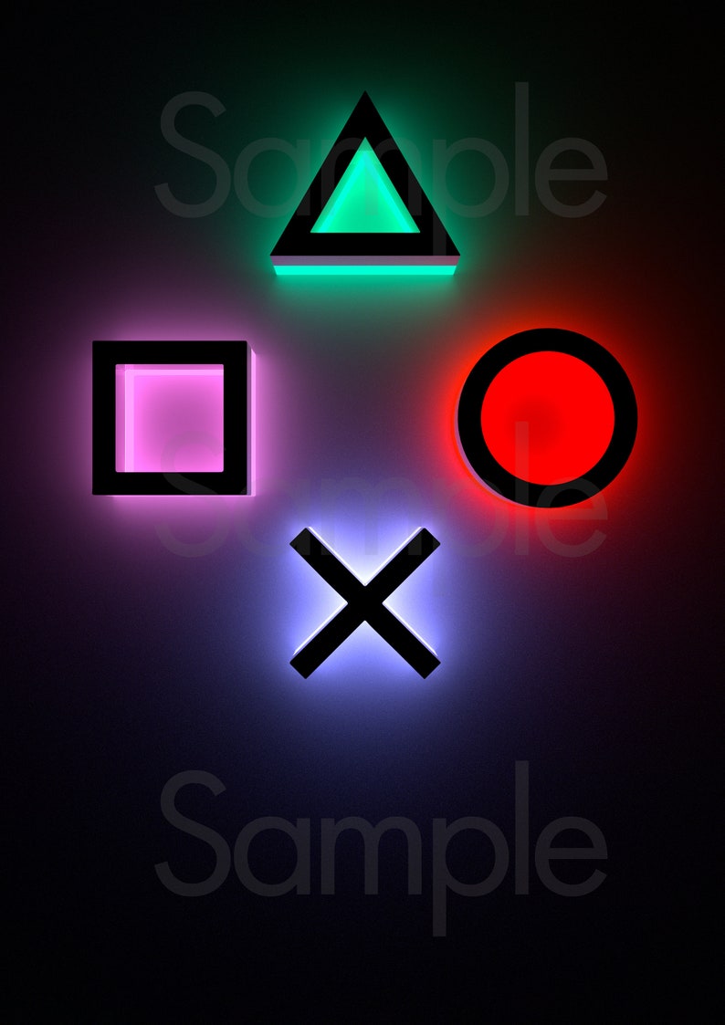 Playstation Shapes Glow A4 Unframed Print - Etsy