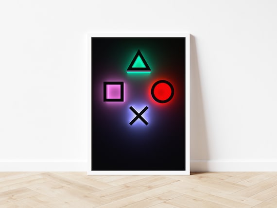 Playstation Shapes Glow A4 Unframed Print | Etsy