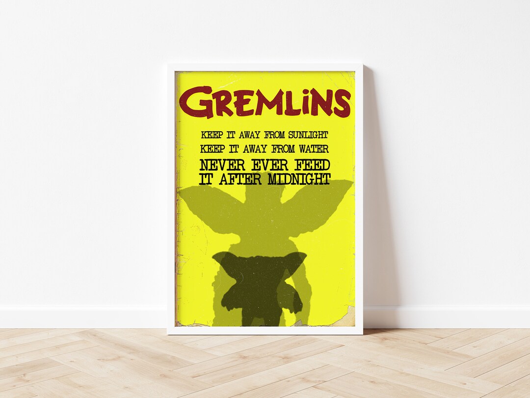 Gremlins Rules - Book Cover - Yellow - A3/a4/7x5 Unframed Print - Etsy