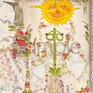 Midsommar Mural 3 X A3/A4 Unframed Prints - Etsy