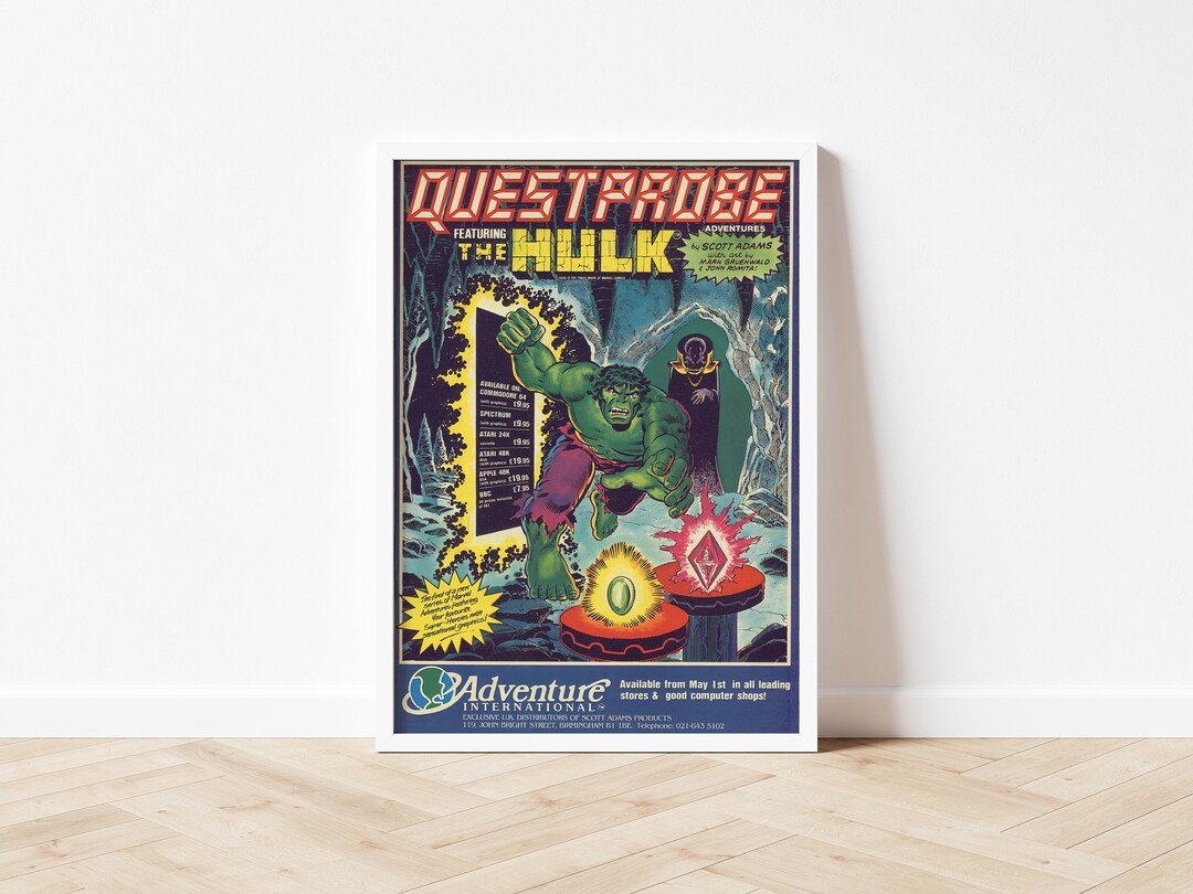 Vintage Computer Game Hulk Commodore 64 / Spectrum A3/A4 Unframed Print ...