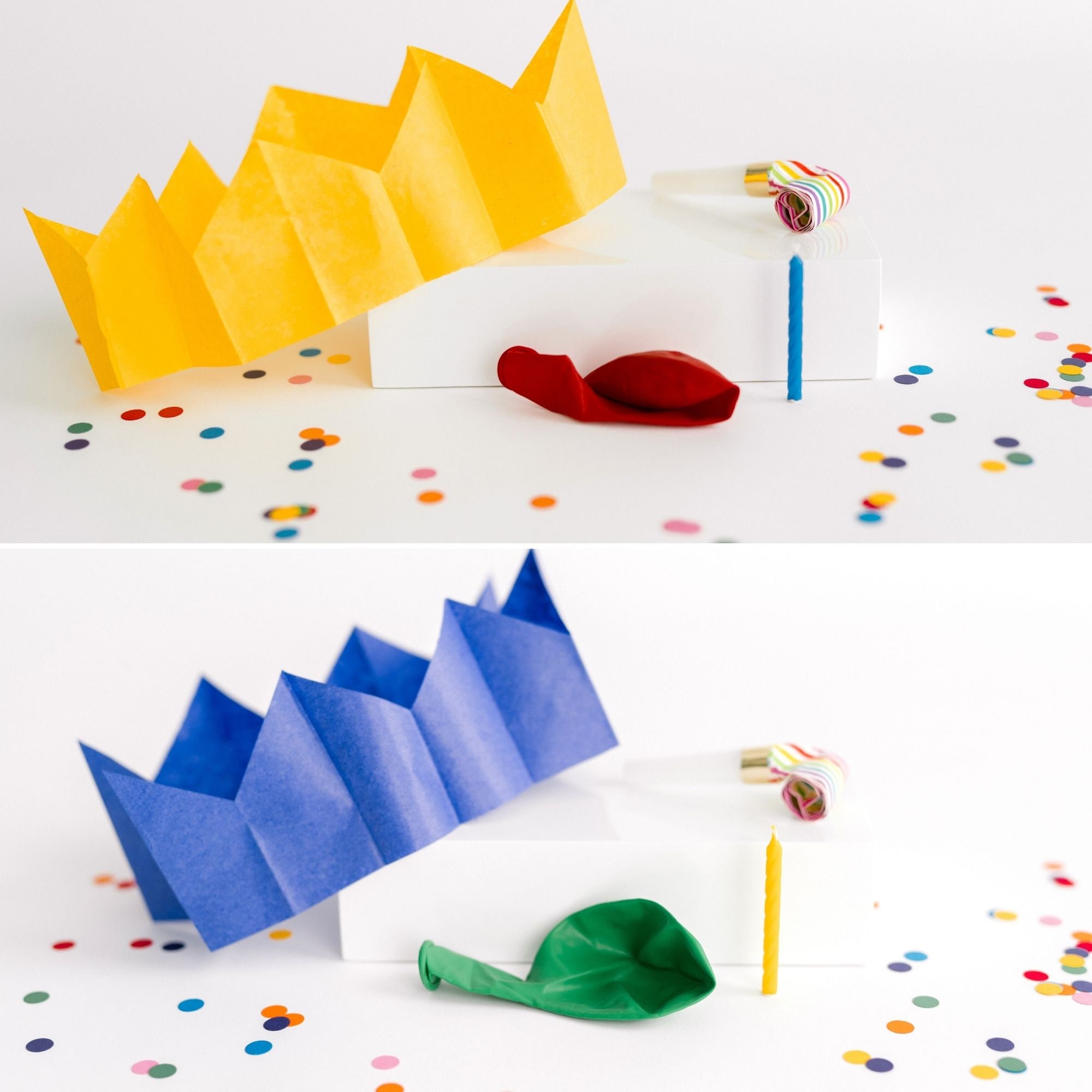 Virtual Birthday Party Card Mini Birthday Gift Box W/ Paper Crown ...