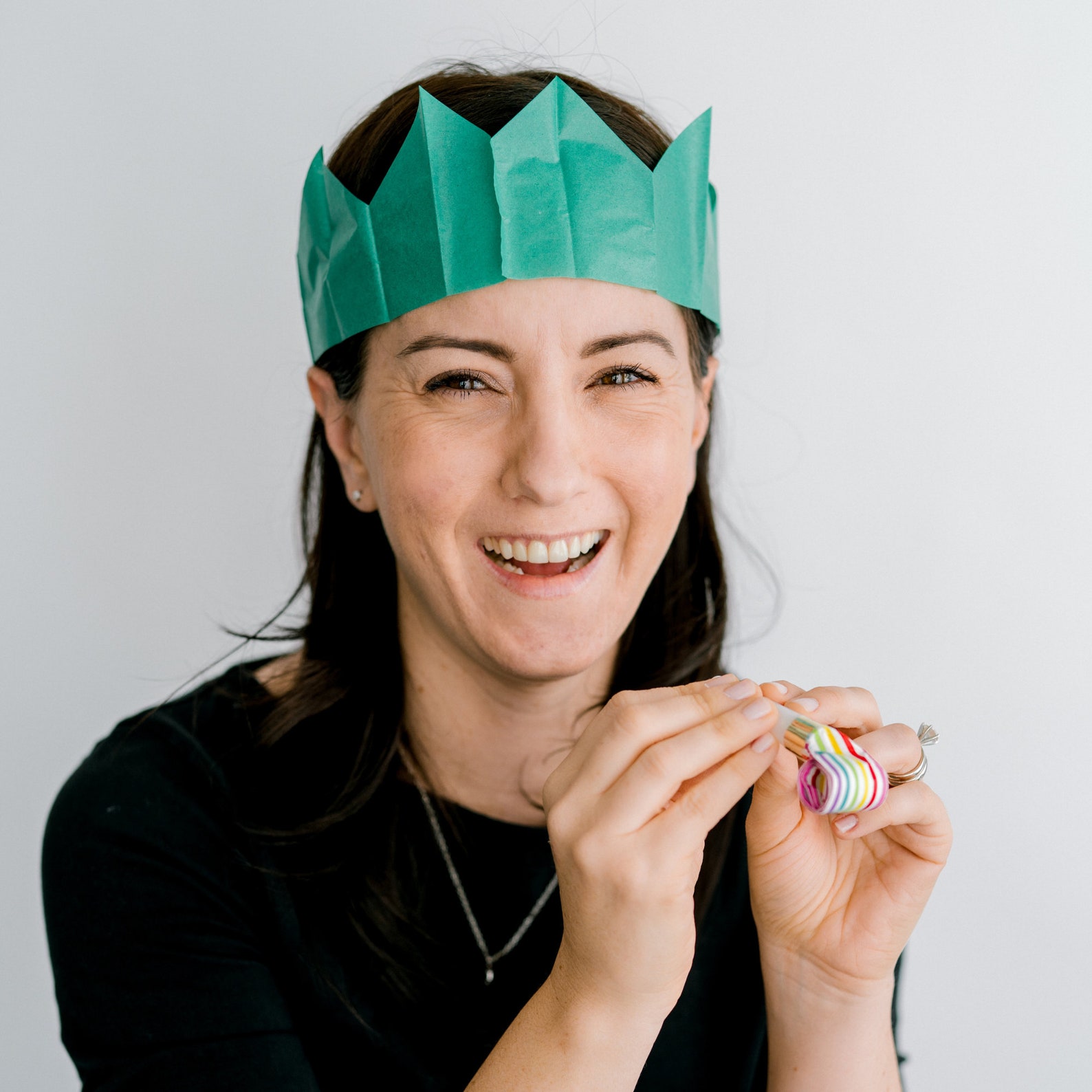 Virtual Birthday Party Card Mini Birthday Gift Box W/ Paper Crown ...