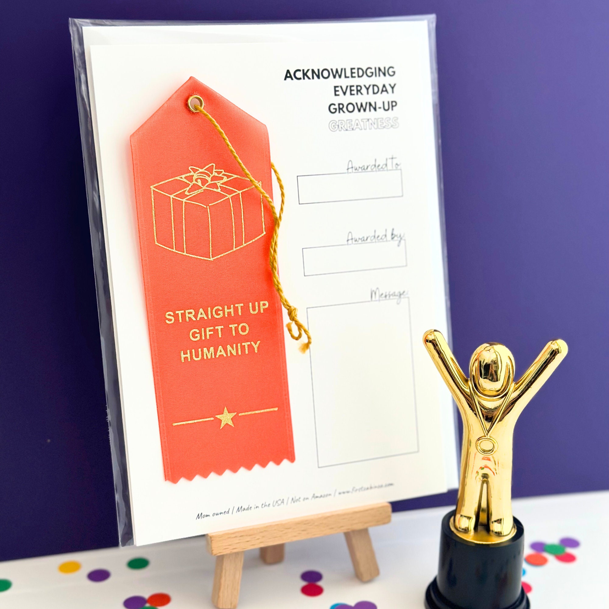 Funny Award Ribbon: Straight up Gift to Humanity - Coworker Gift - Etsy