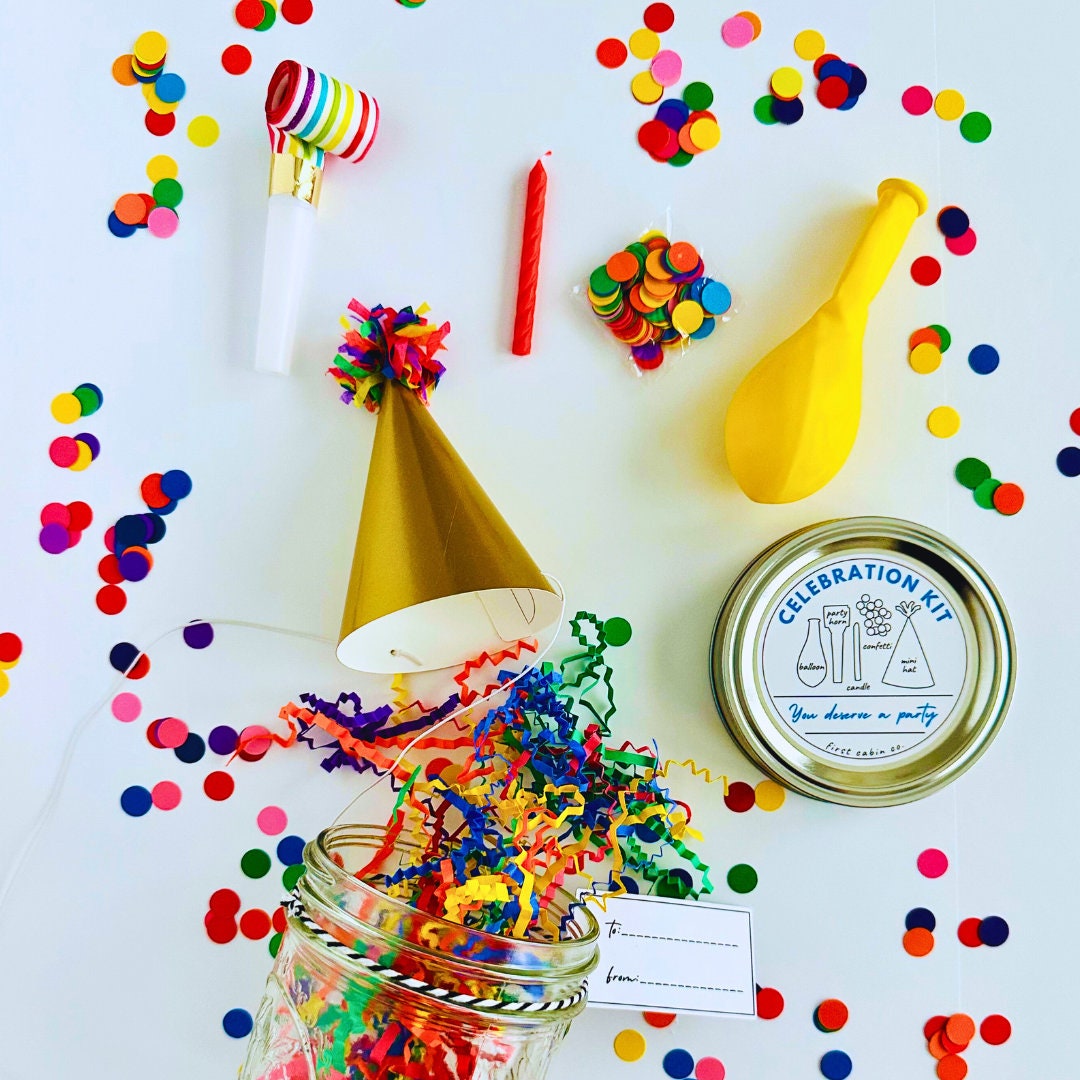 Birthday Celebration Kit: Party in a Jar With Mini Hat & Confetti - Etsy