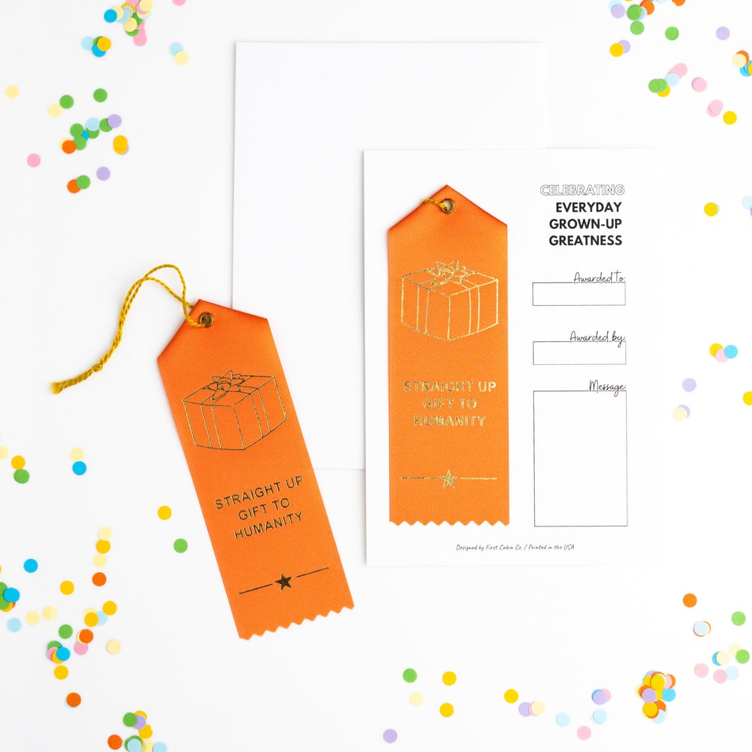 Funny Award Ribbon: Straight up Gift to Humanity - Coworker Gift - Etsy