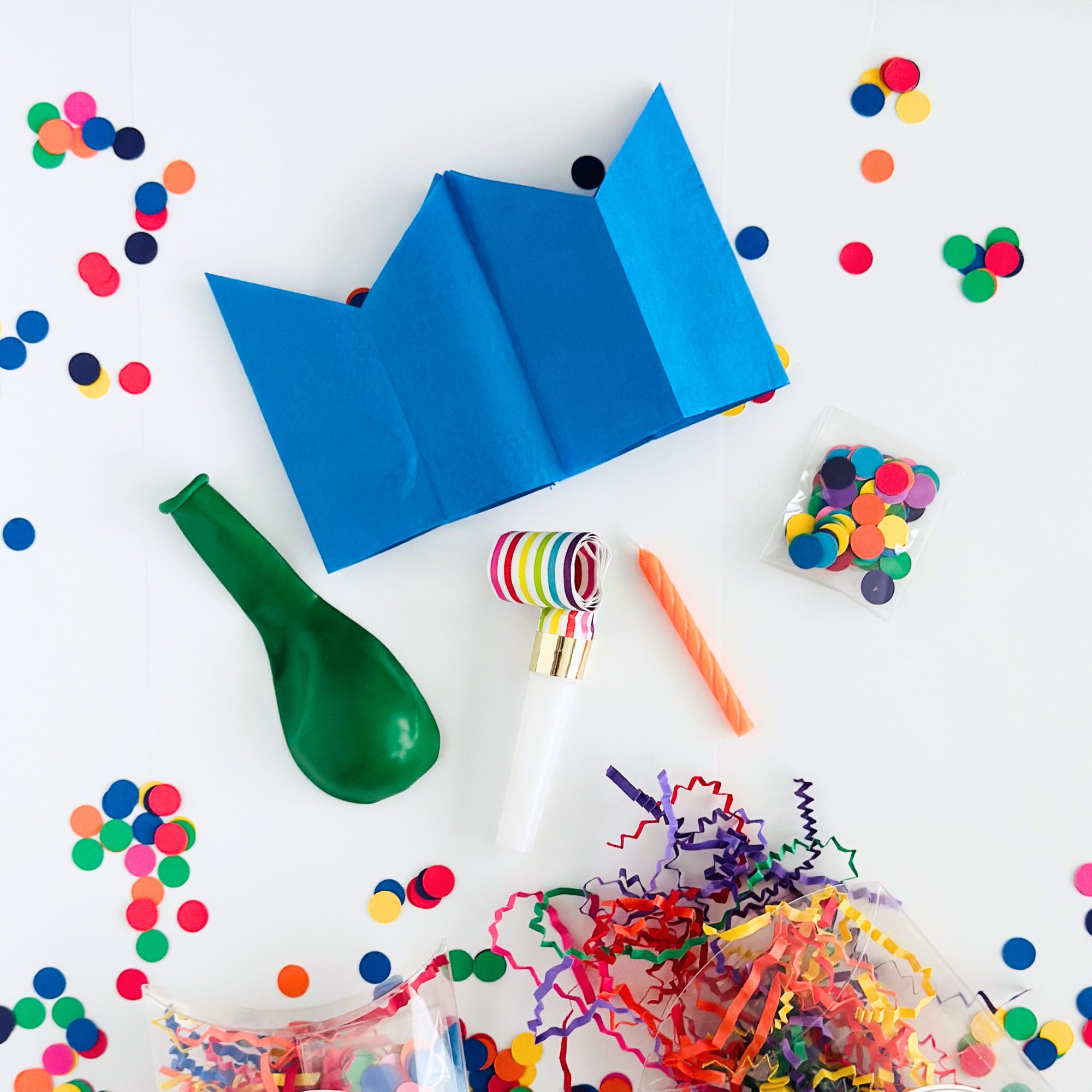 Virtual Birthday Party Card Mini Birthday Gift Box W/ Paper Crown ...