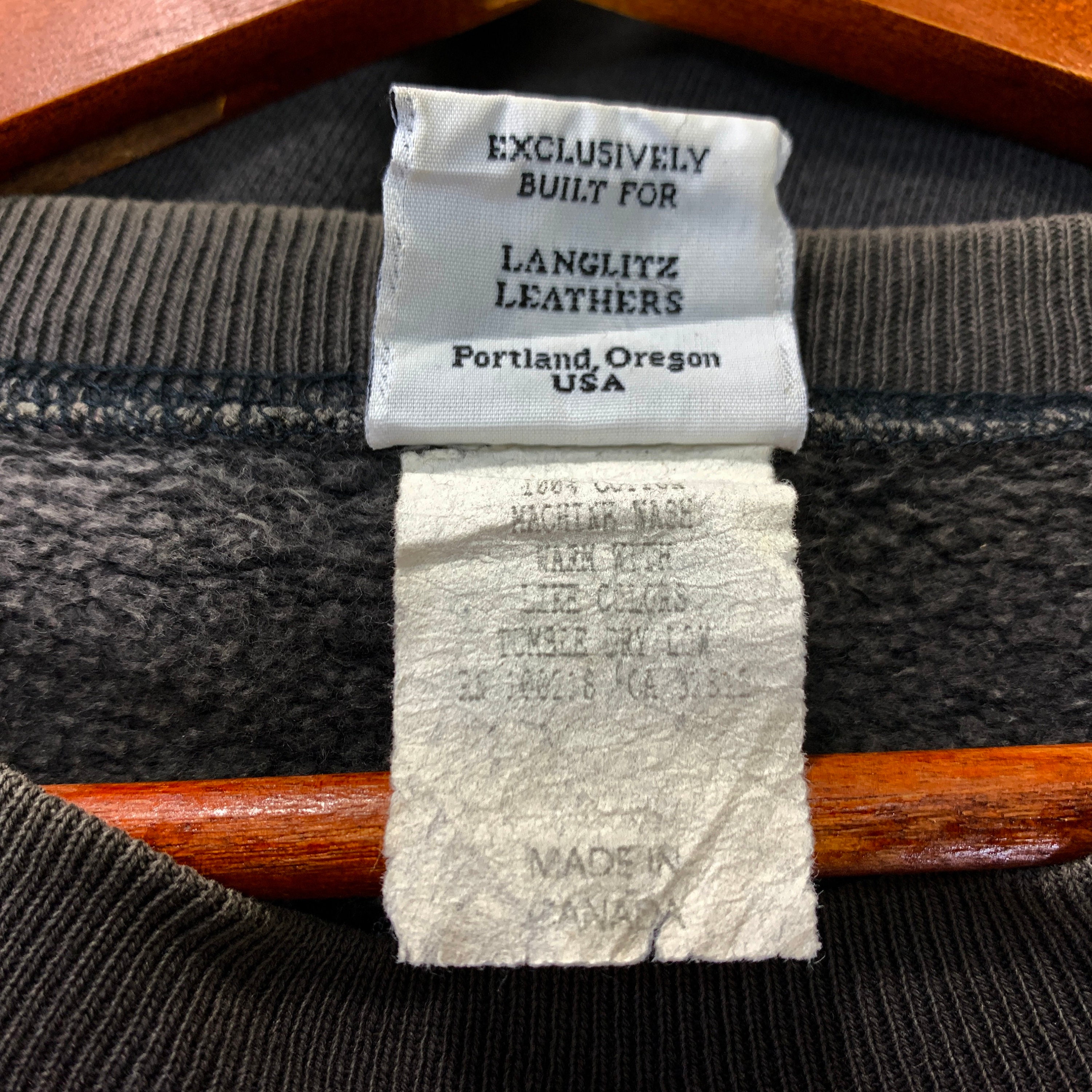 Vintage 1990s LANGLITZ LEATHERS Crewneck Sweatshirt Big Logo - Etsy