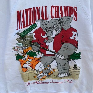 Rare! Vintage 1990s Alabama Crimson Tide VS Miami Crewneck Longsleeve ...