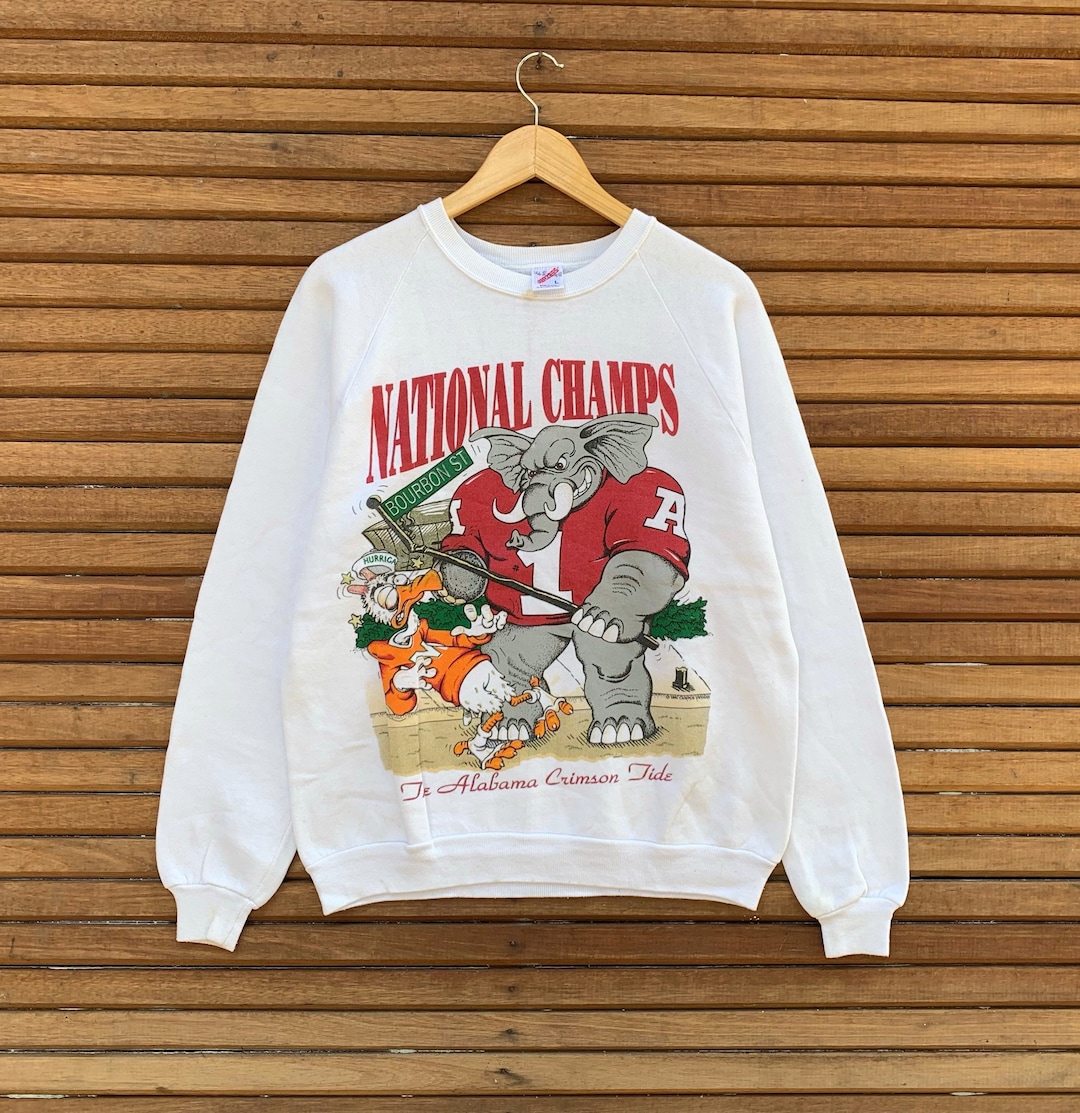 Rare! Vintage 1990s Alabama Crimson Tide VS Miami Crewneck Longsleeve ...
