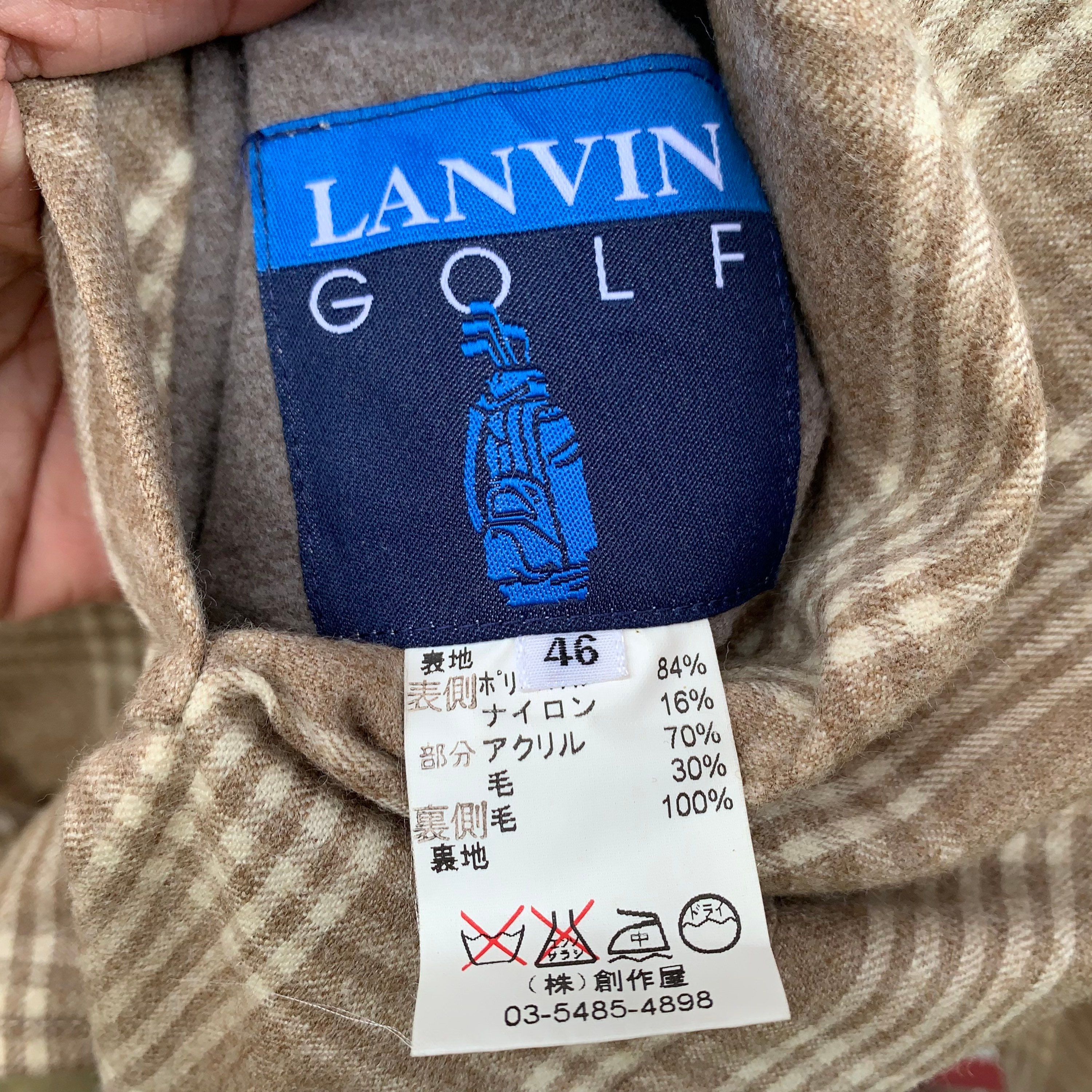 Rare! Vintage LANVIN GOLF Check Reversible Bomber Jacket Vintage Luxury ...