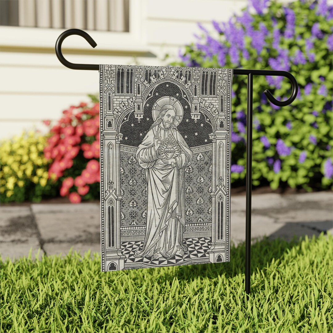 Sacred Heart Jesus Garden Flag | House Banner - Etsy
