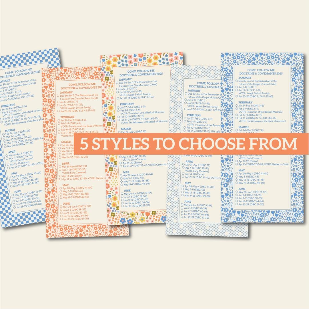 Come Follow Me 2025 Bookmark Reading Schedule Doctrine & Covenants ...